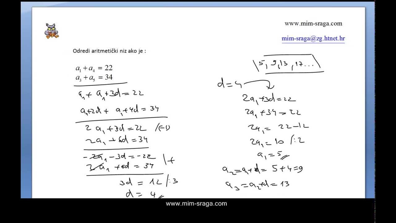 Aritmetički niz - Matematika 4 - YouTube
