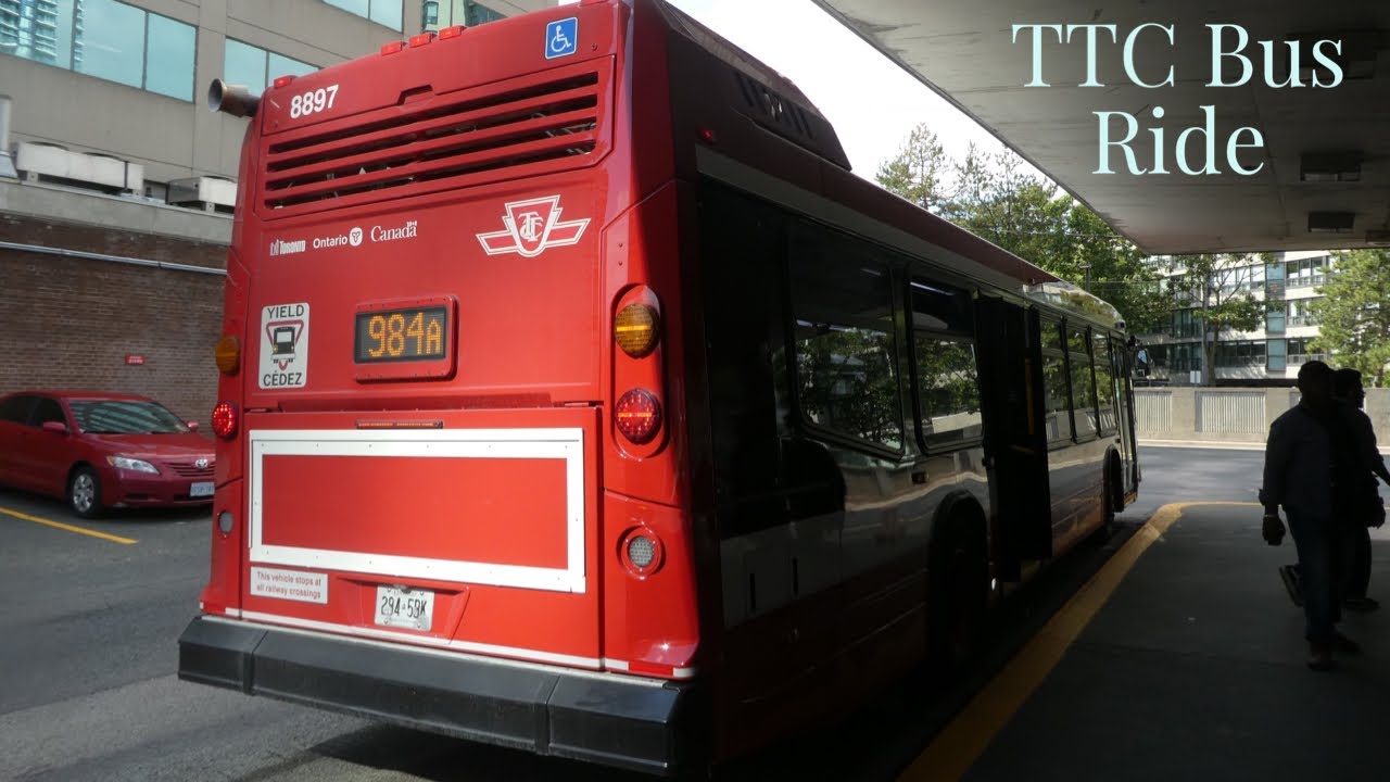 Toronto TTC 984A Sheppard West Express Bus Ride - Full Route Eastbound ...