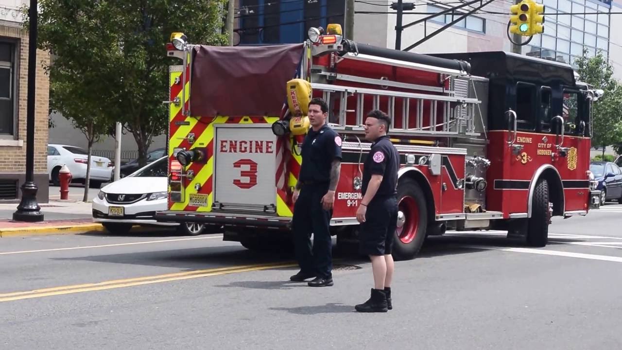 North Hudson Ladder 1 Returing To Quarters While Hoboken FD Engine 3 ...