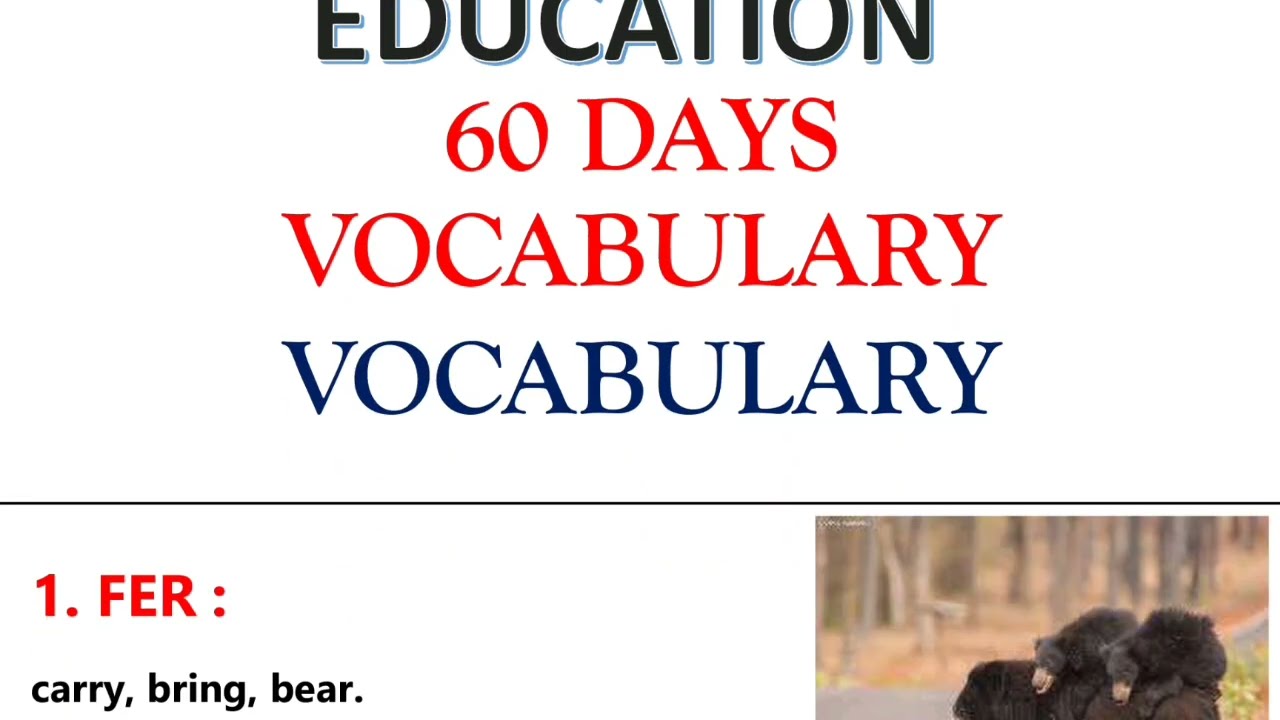 Daily vocabulary for SSC | 'FER' root word | Golden Education ...
