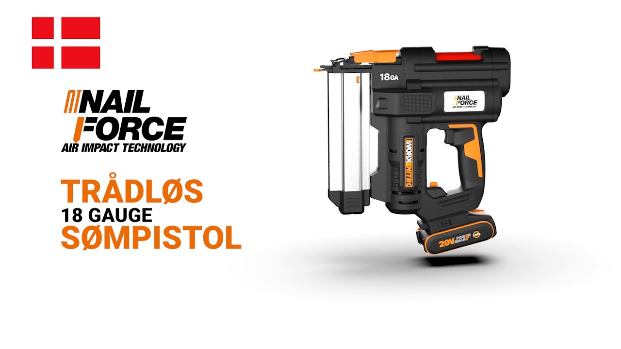 WORX WX842 batteridrevet sømpistol DA - YouTube