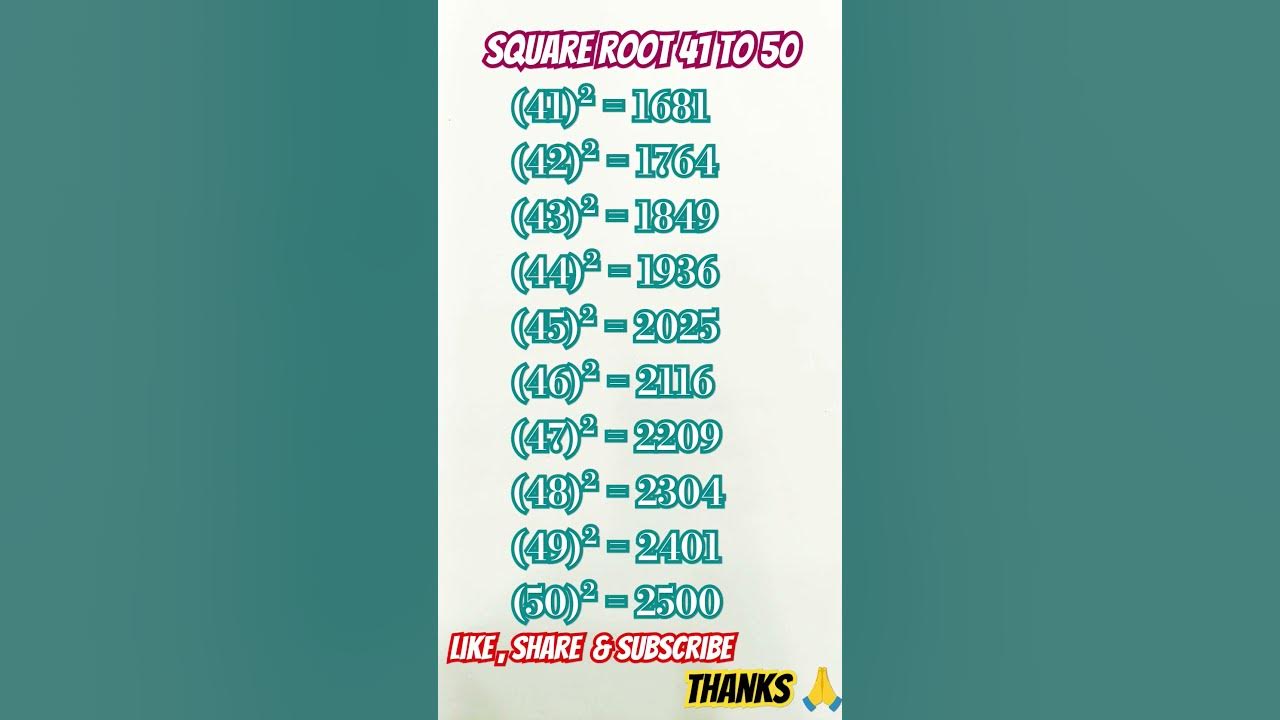 Square Root 41 To 50 YouTube square-root-41-to-50-youtube