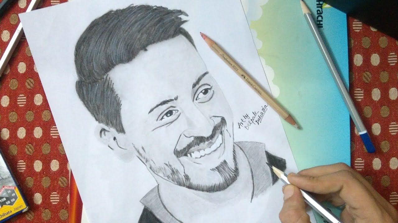 How to draw Tiger Shroff | Smiling face | Deepak Daharia Arts - YouTube