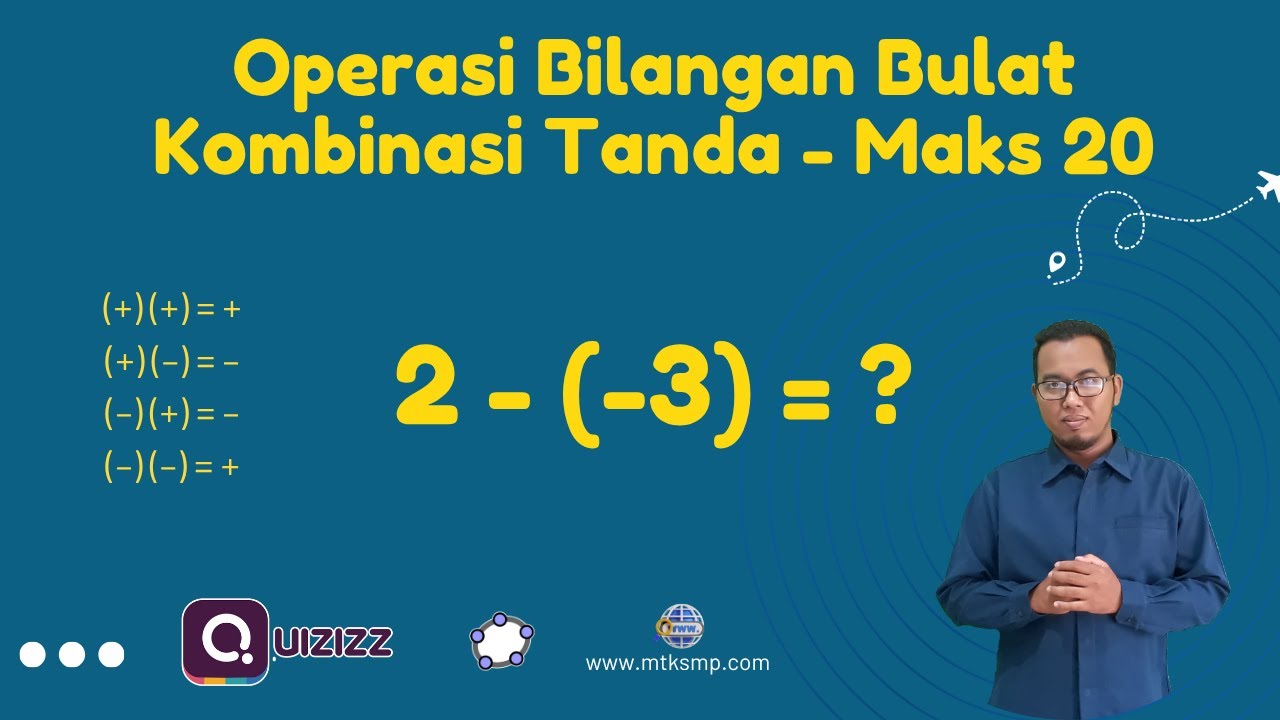 Operasi Bilangan Bulat Kombinasi Tanda - YouTube