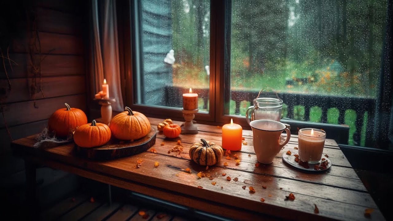 Hello October! Autumn Ambiance: Cozy Rainy Day Retreat with Candles and ...
