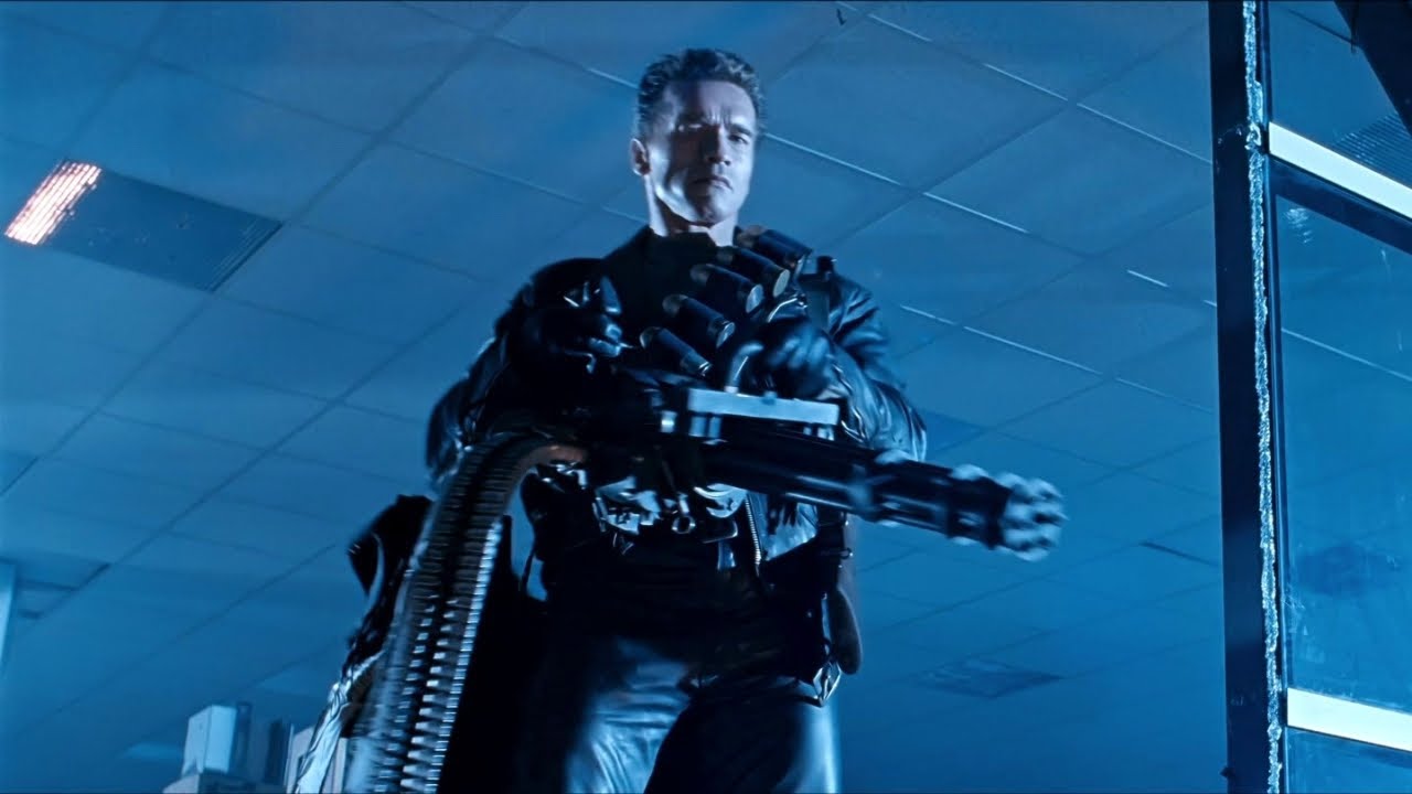 Terminator fired the entire clip and did not kill anyone ...