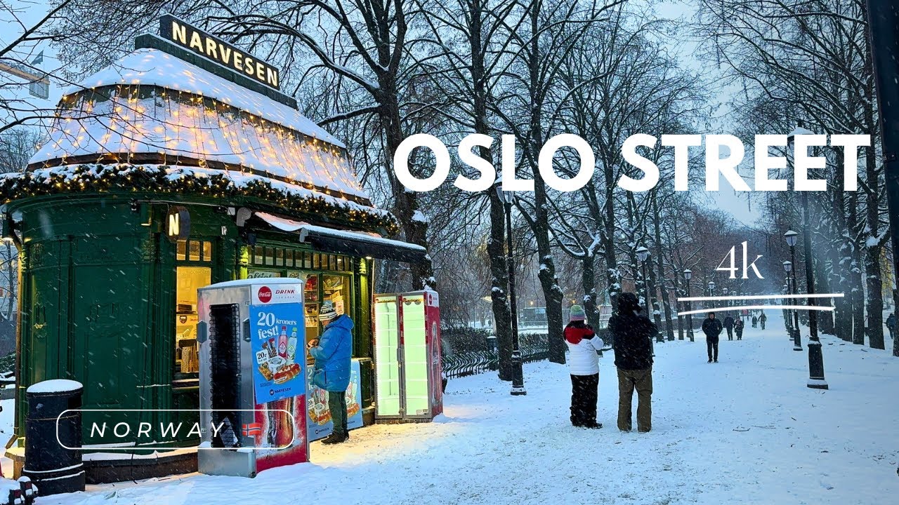 Oslo Street in Winter Wonderland | Cinematic Walk 4K - YouTube