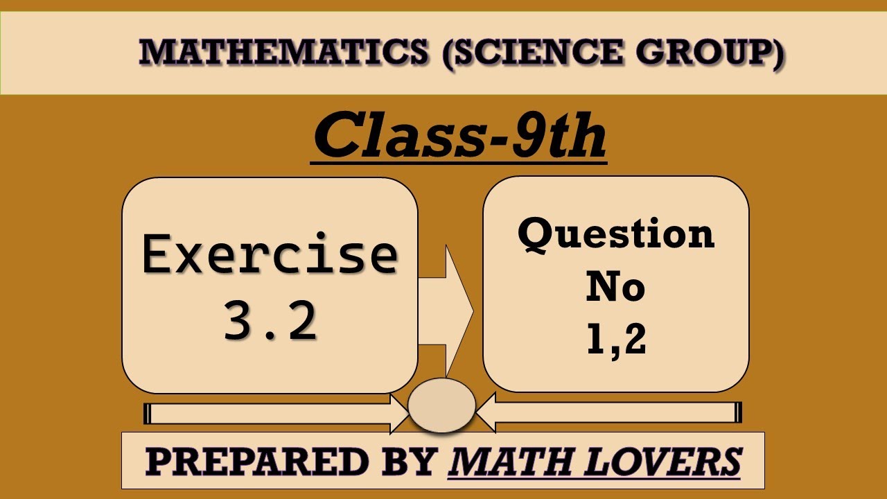 Exercise 3.2 Question 1 Question 2 Class 9 #9thclassmath #maths - YouTube
