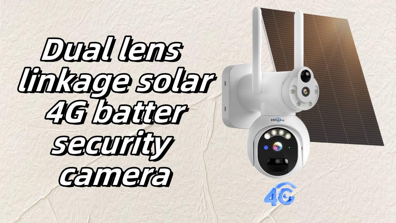 Newly designed dual lens linkage solar 4G battery security camera - YouTube