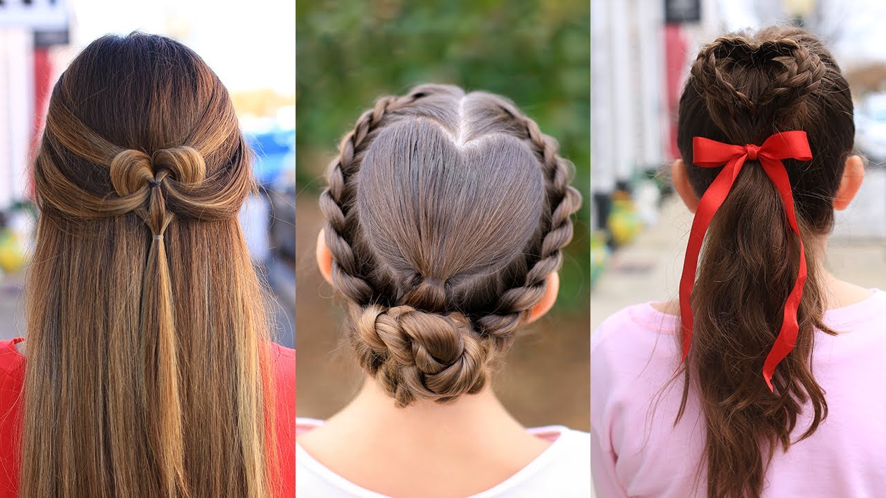 3 Easy Heart Hairstyles | DIY Valentine’s Day Hair - YouTube