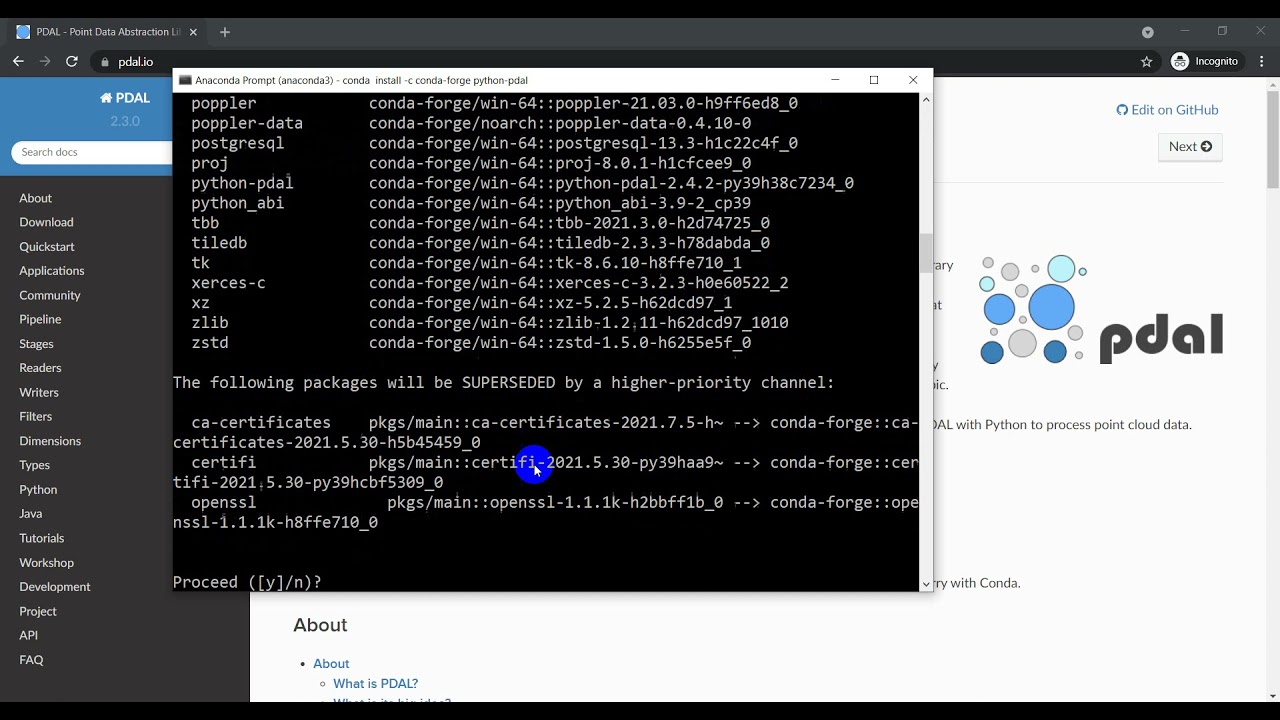 Install PDAL for Python - YouTube