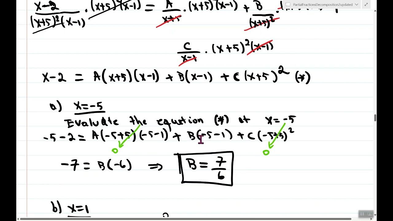 Partial fractions method Case 2 - YouTube