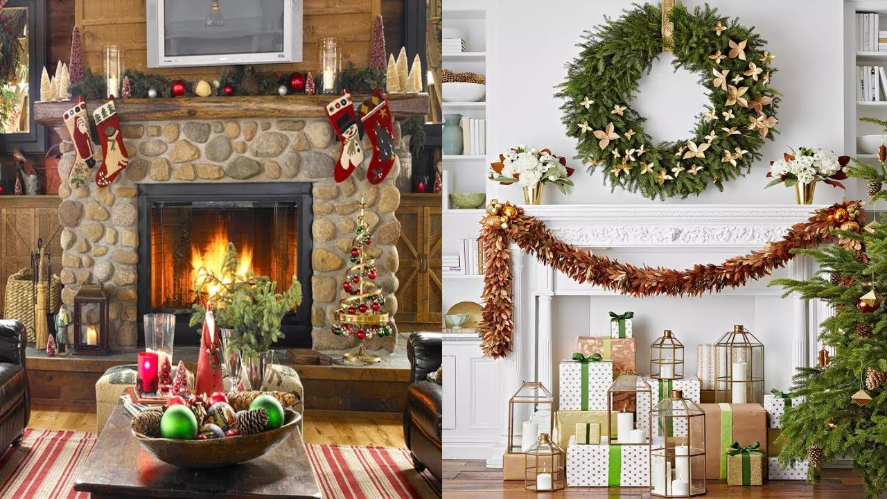 🎄100 CHRISTMAS MANTEL AND FIREPLACE DECOR IDEAS - CHRISTMAS DECORATING ...