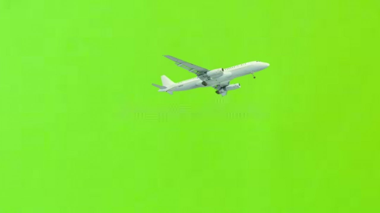 Flying aeroplane green screen - YouTube