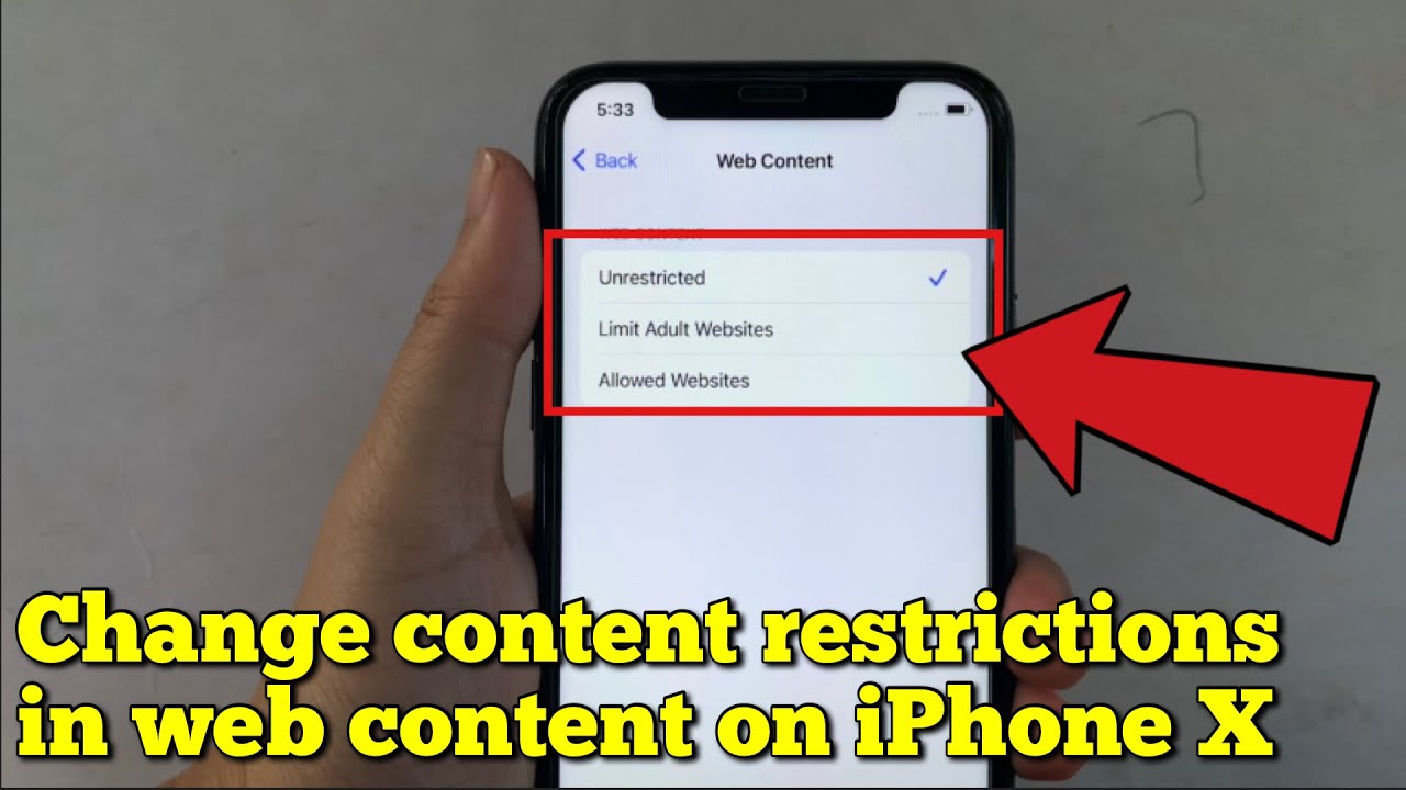 How to change content restrictions in web content on iPhone X | Screen ...