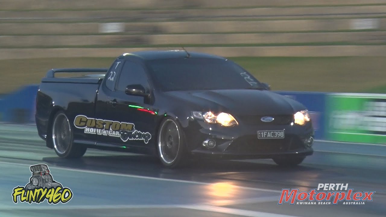 FG FALCON UTE BREAKS THE TAILSHAFT AT THE DRAG STRIP - YouTube
