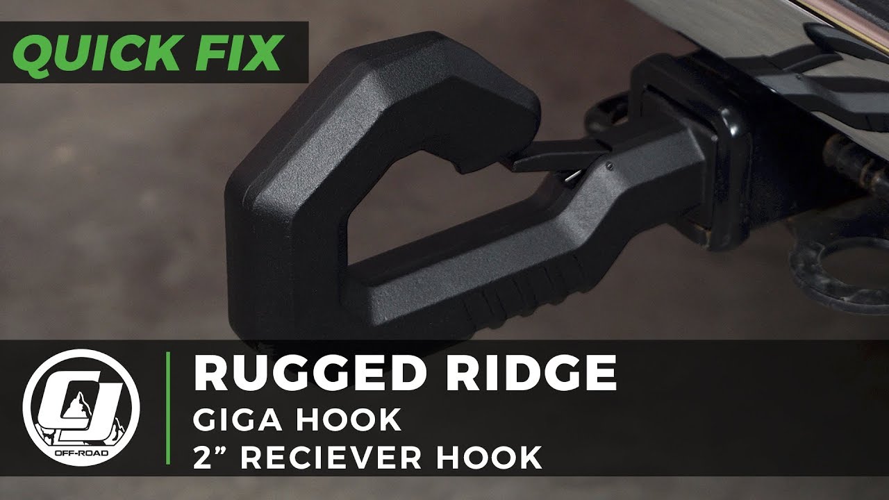 Rugged Ridge: Black Giga Hook for a 2" Receiver Hitch - YouTube