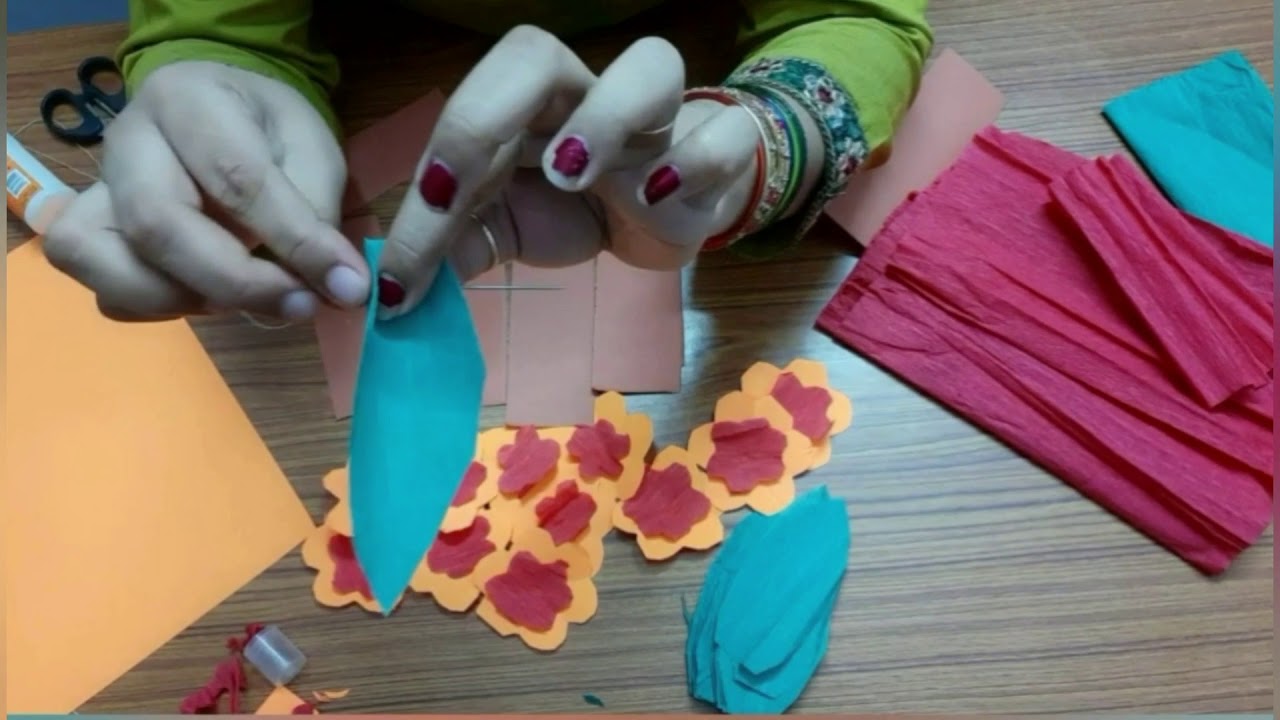 Toran with paper diy - YouTube