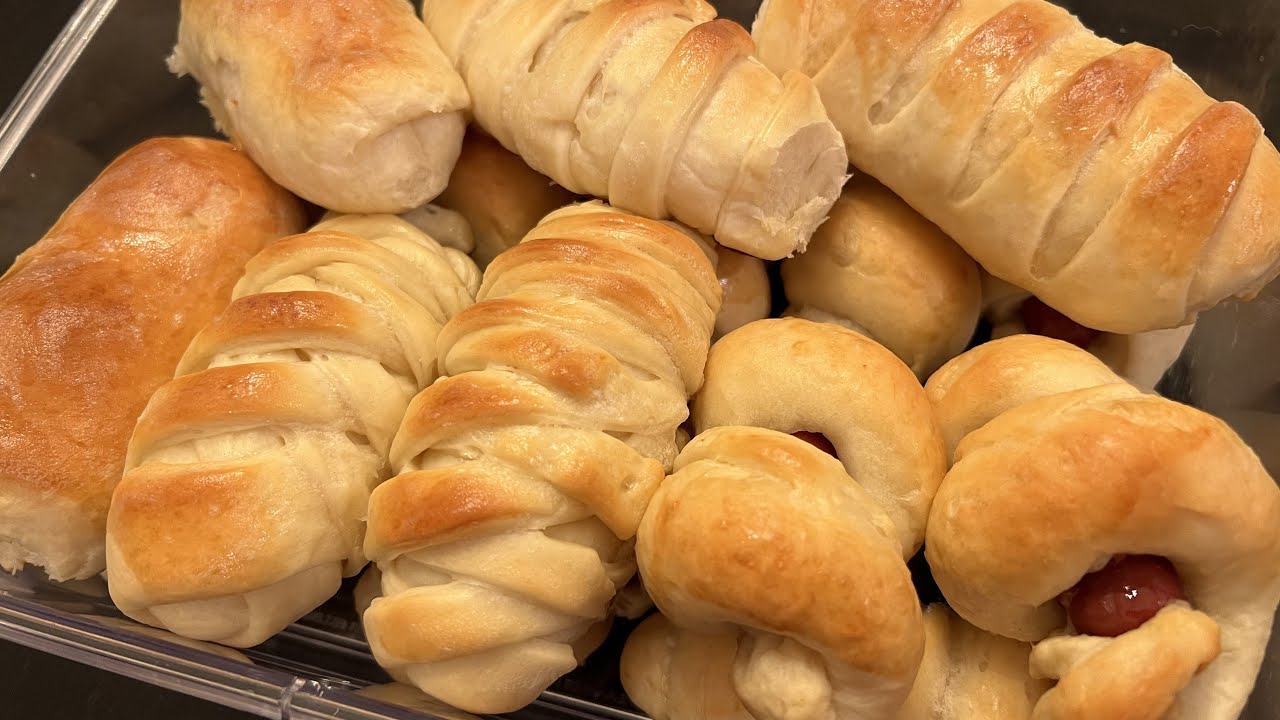 Hotdog Bread Rolls Recipe - YouTube