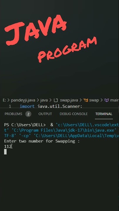 #shorts #java swapping two numbers. #java #program #codingstatus #viral ...