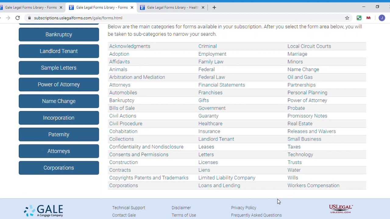 Gale Legal Forms - YouTube
