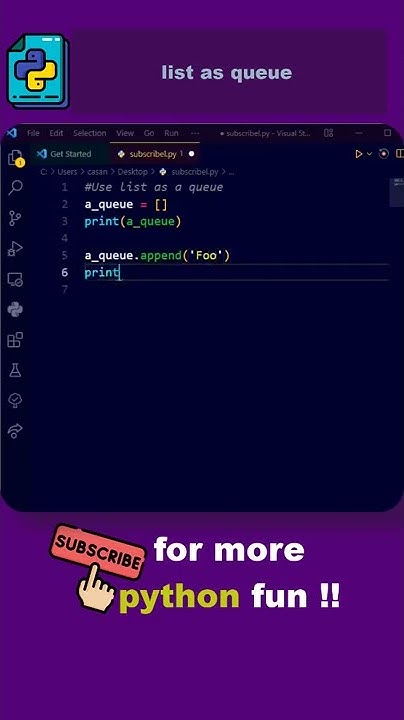 list as queue implementation using python - YouTube