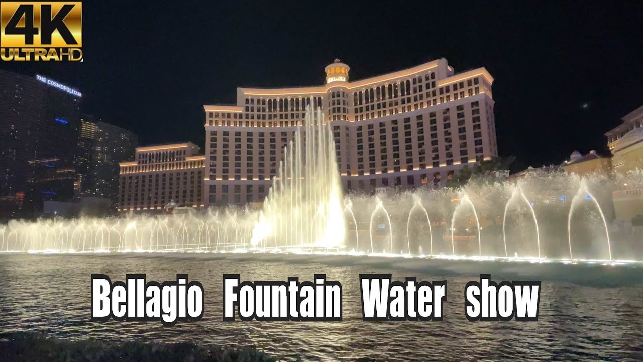 [4K] Bellagio Fountain Water Show at Night - May, 2023 Las Vegas strip ...
