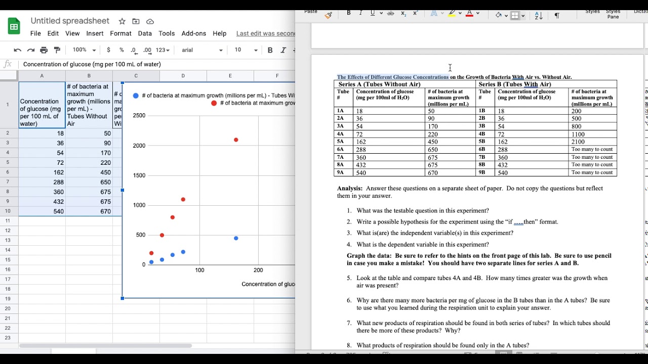 Harvesting Chemical Energy Lab - Graphing Tutorial - YouTube