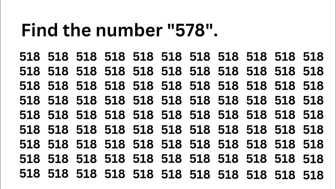 🕵️🔍 find the number "578" within 1 minutes | find out in which row and ...