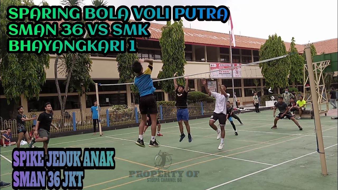 SPIKE JEDUK ANAK SMAN 36 JKT !! BOLA VOLI PUTRA SMAN 36 VS SMK ...