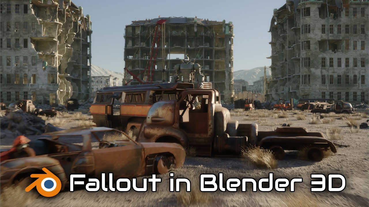 Blender 3D - Fallout - Desert Town - Horizontal 4K - YouTube