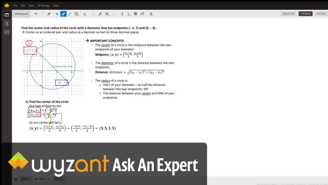 Finding The Center And Radius Of A Circle Given Two Endpoints Of The finding-the-center-and-radius-of-a-circle-given-two-endpoints-of-the
