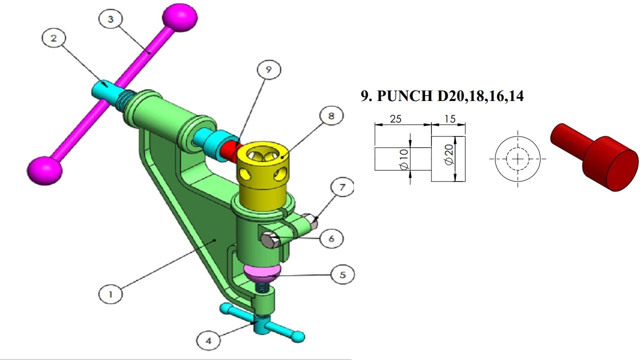 Punching Machine Design in SolidWorks | Industrial Machine Design in ...