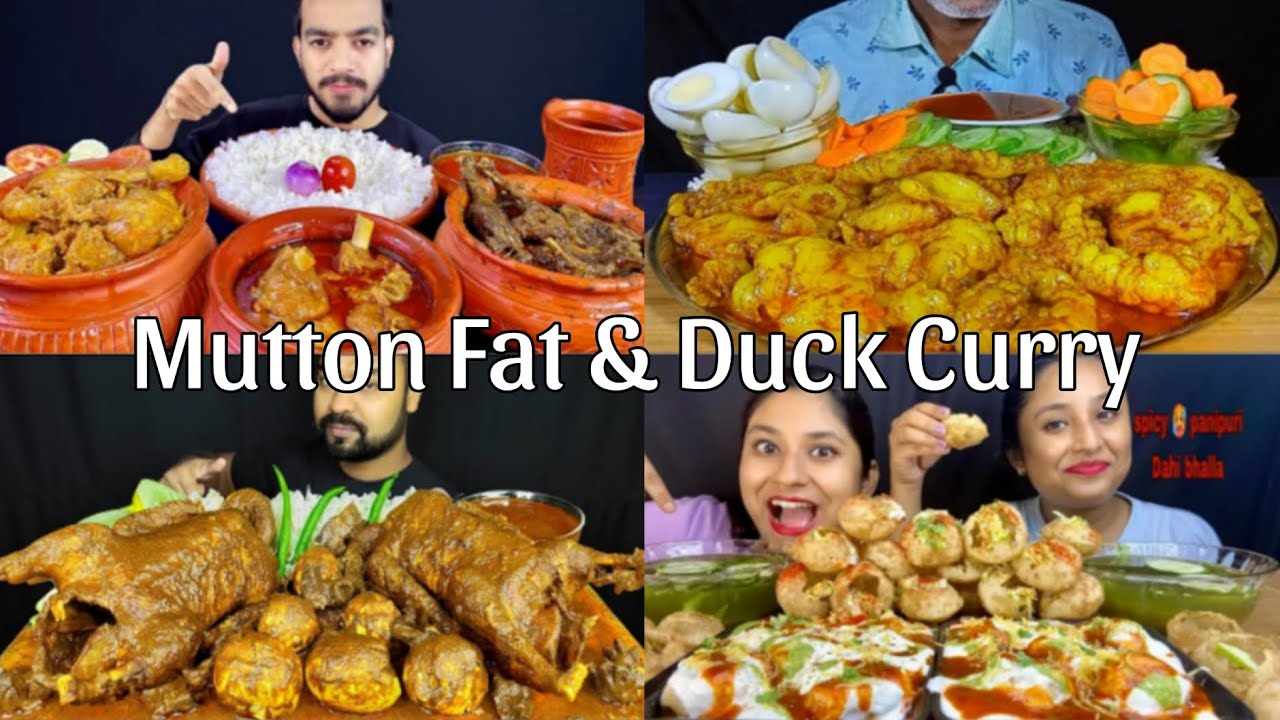 BANGLADESHI FOOD🇧🇩 | ASMR EATING DUCK CURRY, OILY MUTTON FAT, MATKA ...