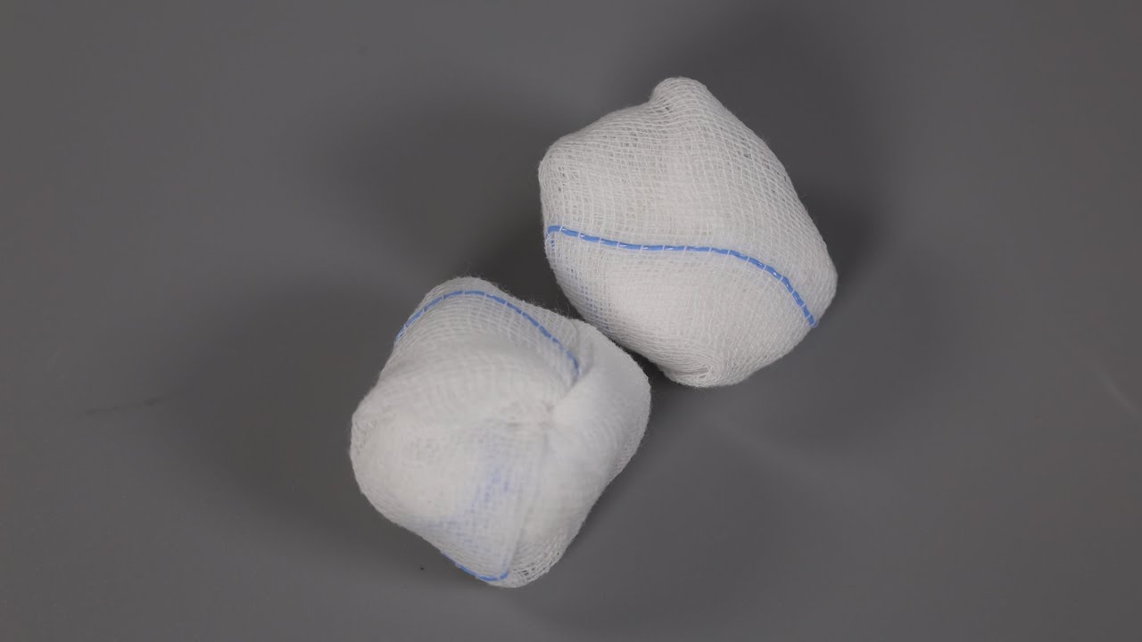 Medical Gauze Ball With Blue Line - YouTube