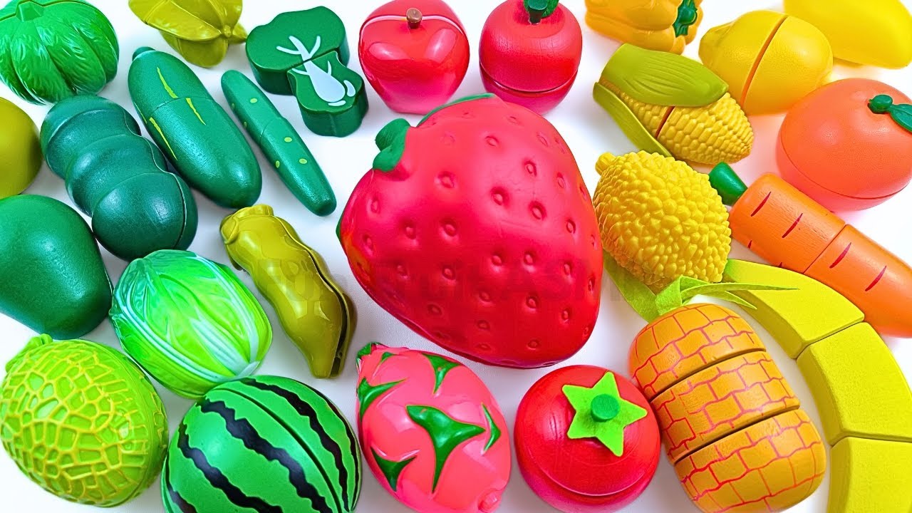 Relaxing Cutting Fruits and Vegetables ASMR, Big Strawberry |Satisfying ...