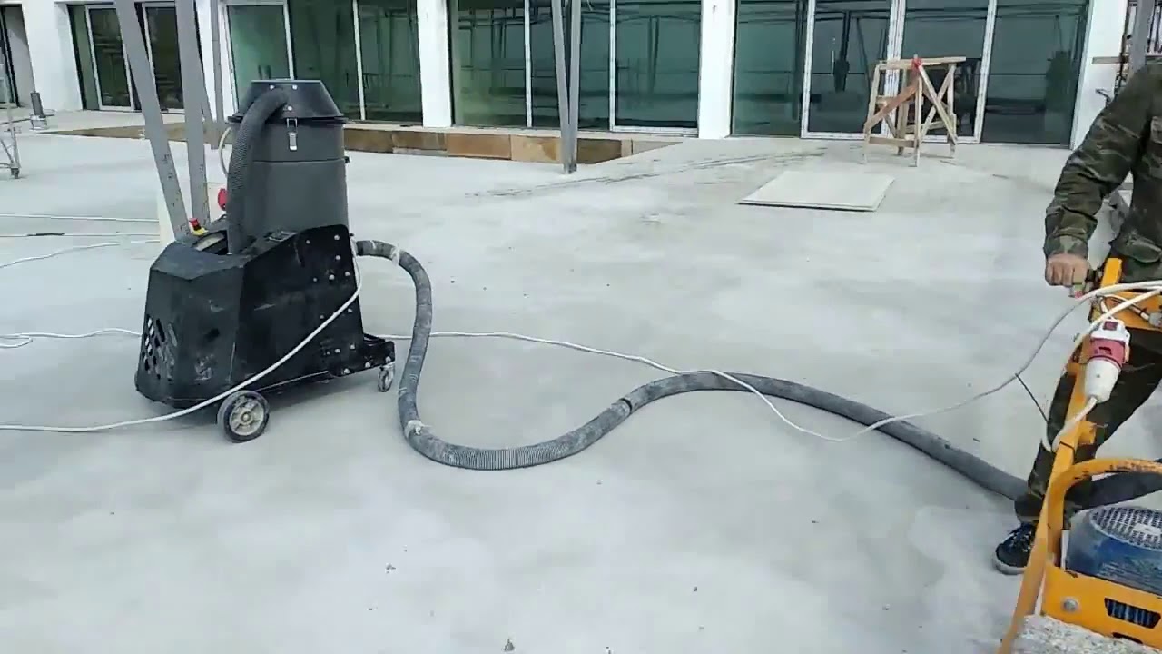 Slifovka beton. Шлифовка бетона с пылесосом линолит - YouTube