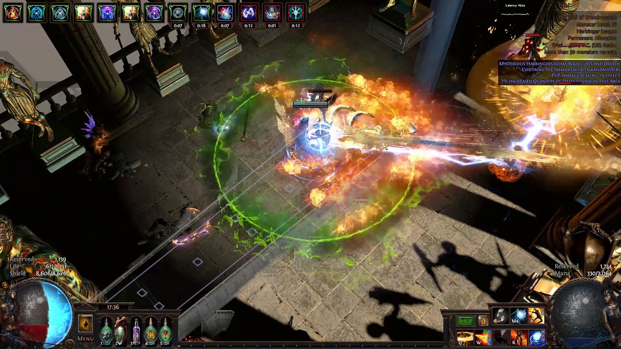 PoE 3.0 Deathless Hall of Grandmasters map run in Harbinger League ...