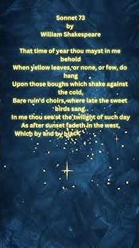 Sonnet -73 by William Shakespeare - Read by BSK (Salai) # ...
