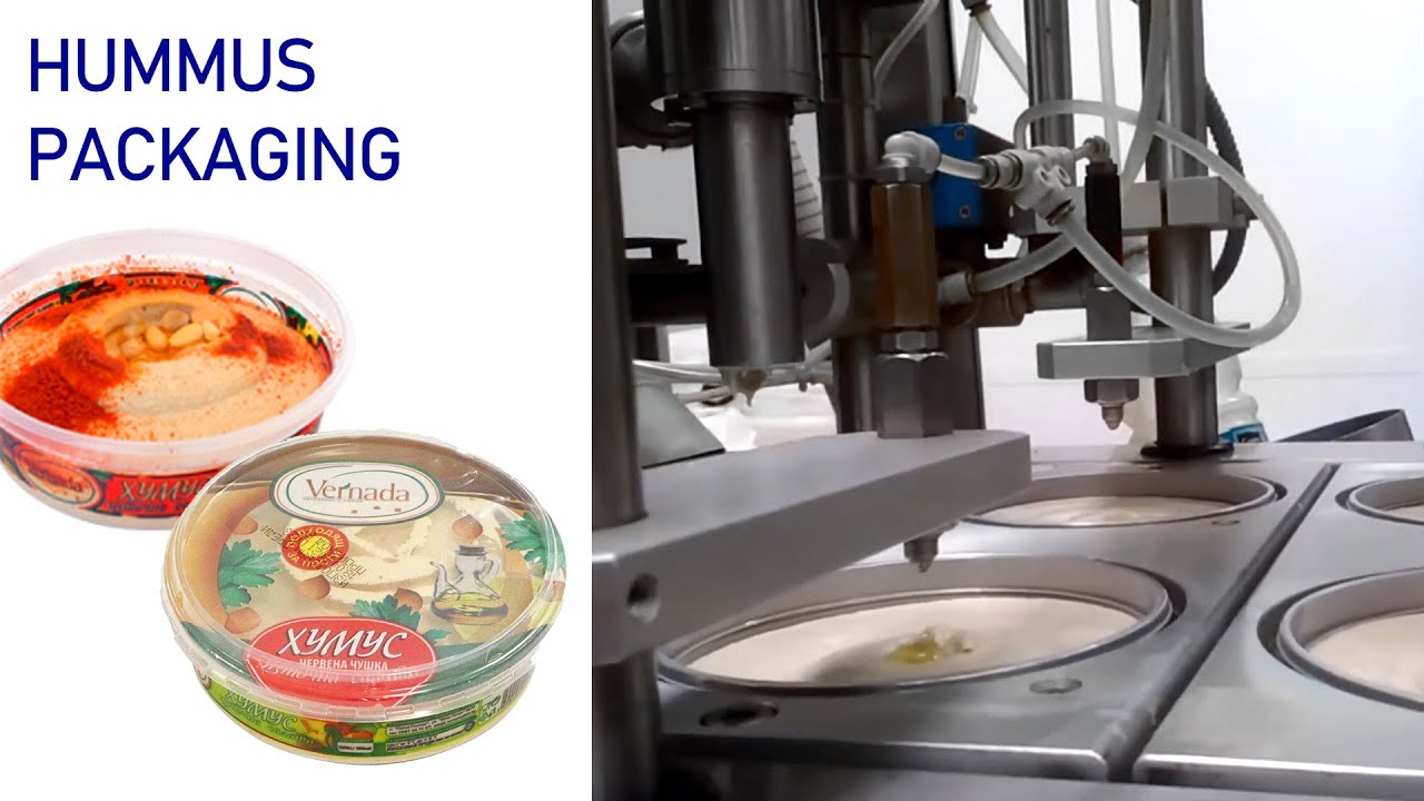 AL-312 - Eastern salad (hummus) packaging machine - YouTube
