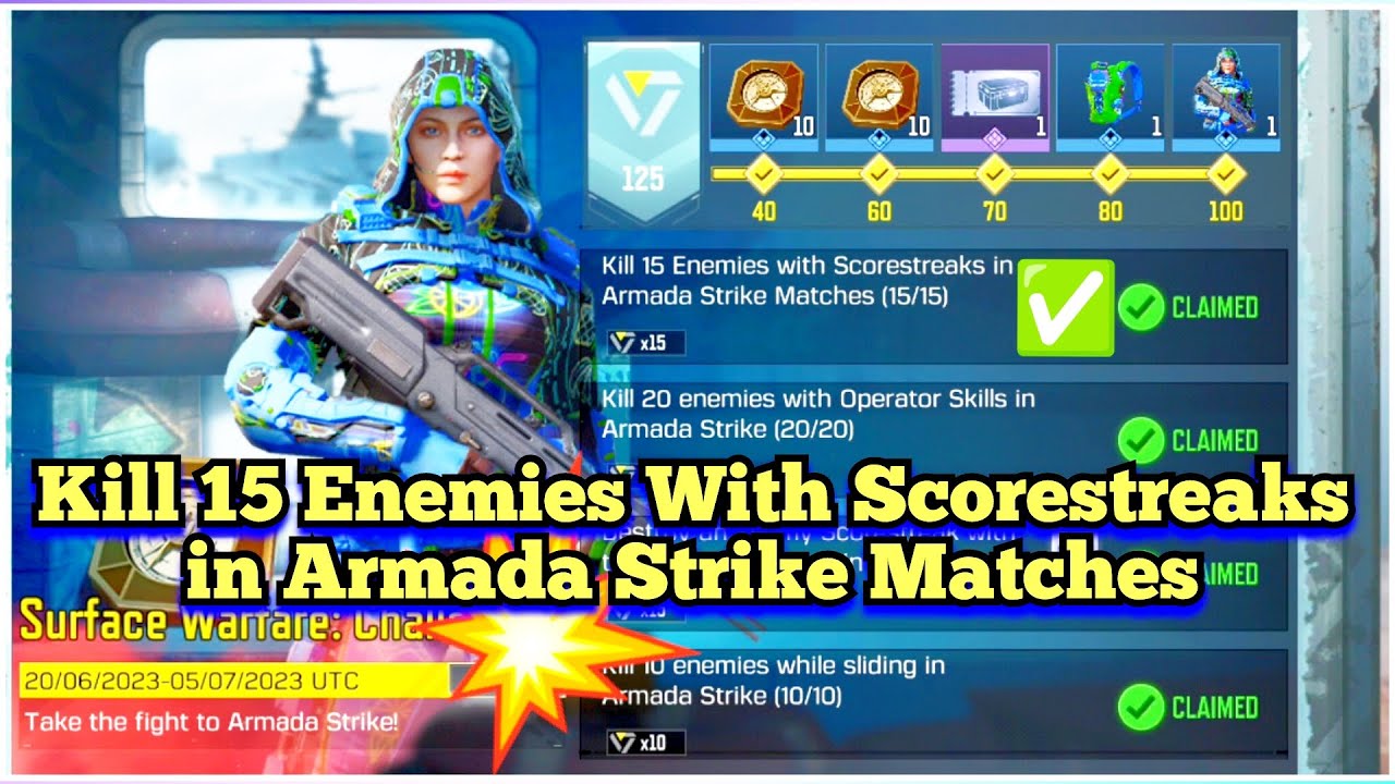 Call Of Duty Mobile Kill 15 Enemies With Scorestreaks in Armada Strike ...