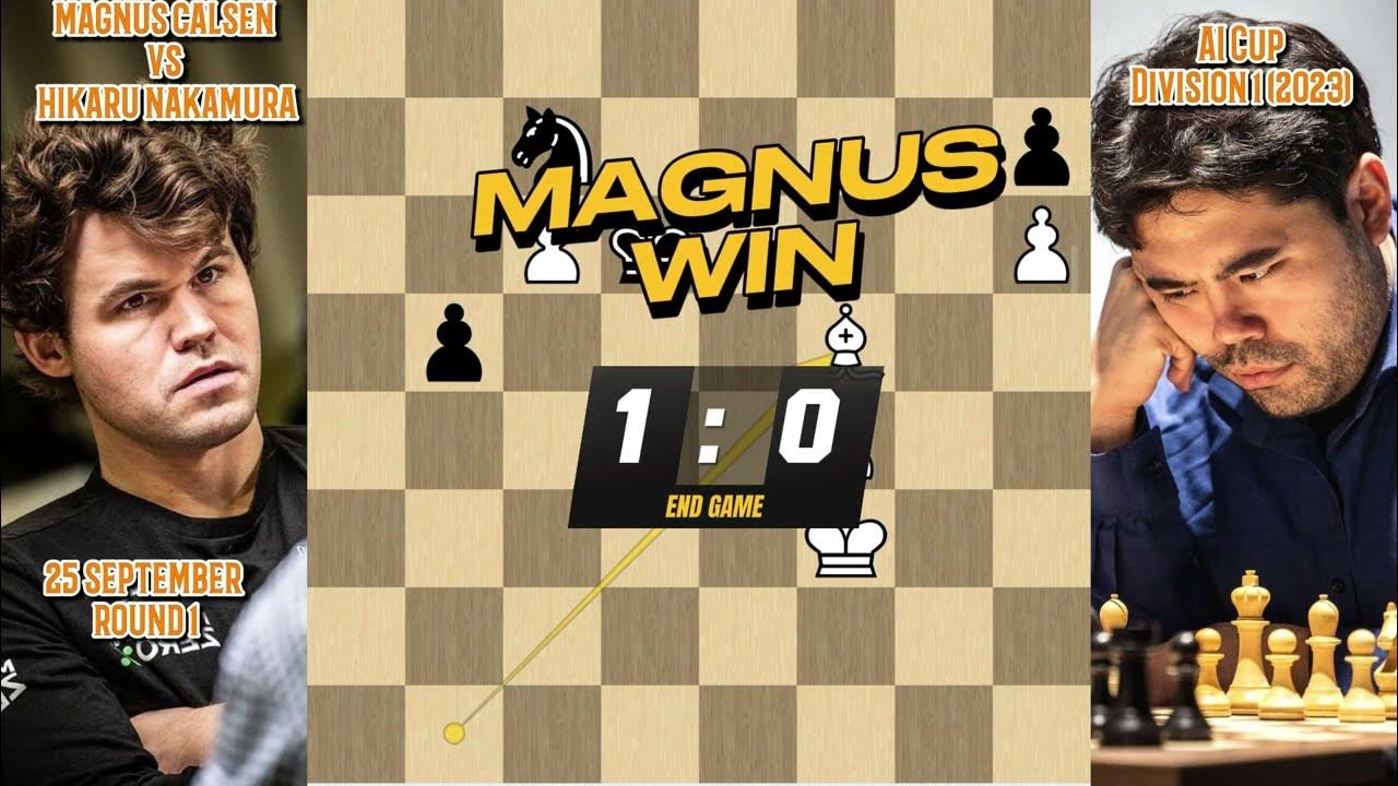 Carlsen gets a brilliant move with the bishop ! MAGNUS CARLSEN VS GM HIKARU AI Cup Division1 ...
