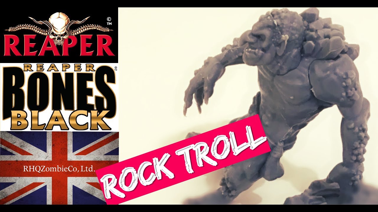 Reaper Miniatures Bones Black Rock Troll Review, Bones 4 Unboxing ...