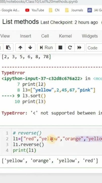 Reverse () Method #gurukula #pythonprogramming #python #datatype #list #reverse - YouTube