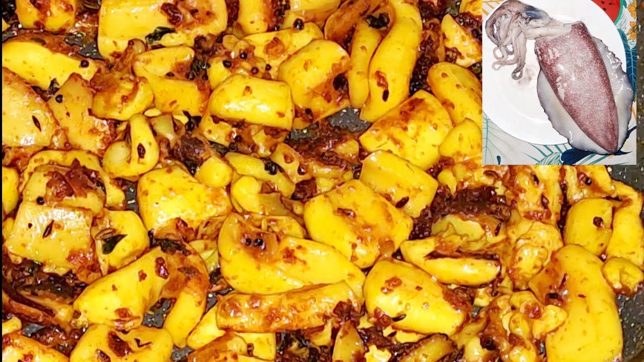 கனவா மீன் வறுவல் // varuval recipe // squid fryrecipe@Indian Cooking ...