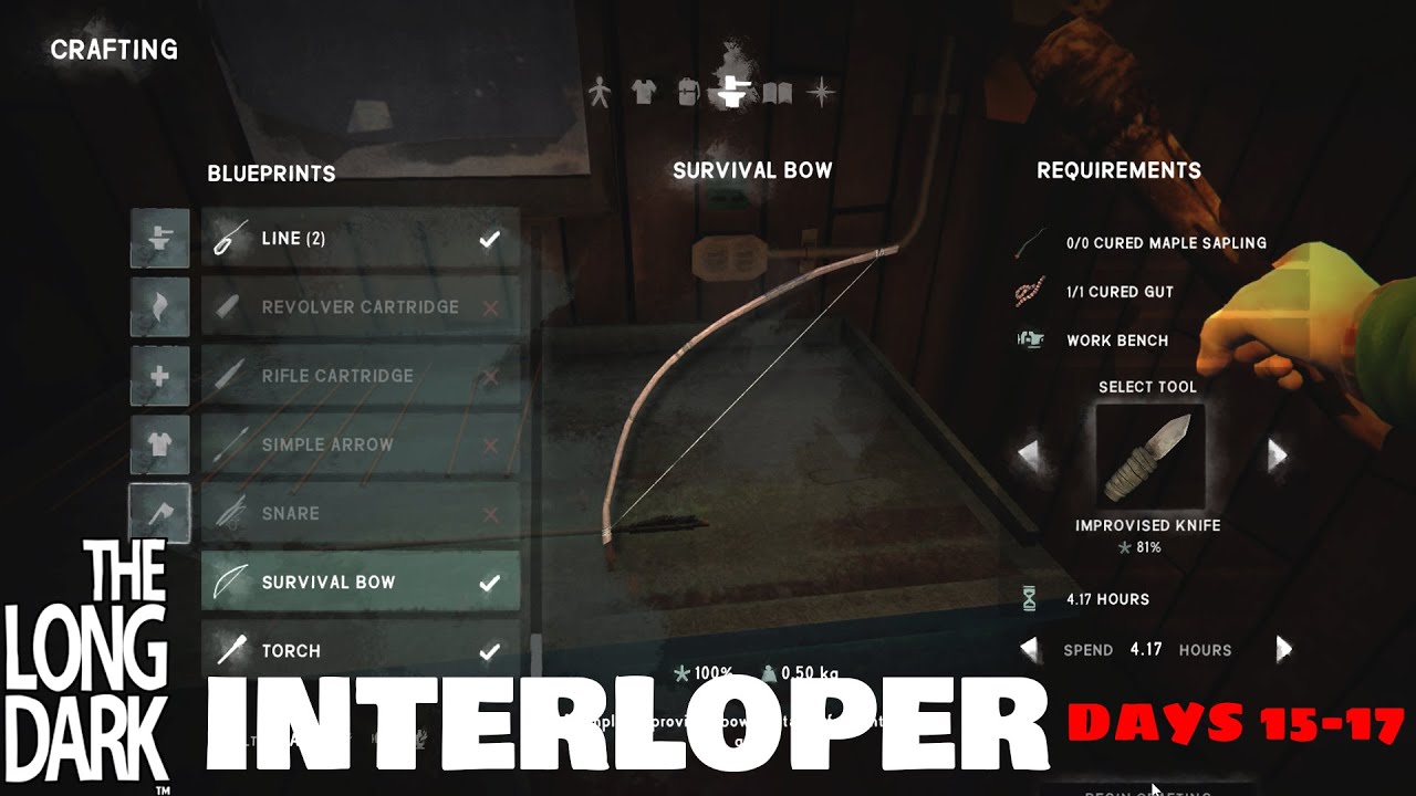 The Long Dark | Interloper | Crafting the Survival Bow | Well Fed Bonus ...