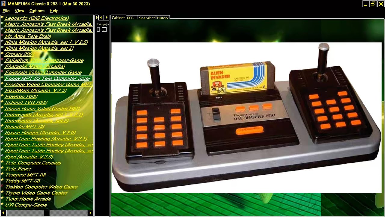 ATTRACT MODE MAME MESS POPPY MPT 03 TELE COMPUTER SPIEL Transonic ...