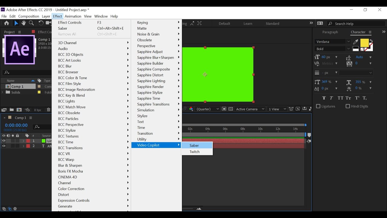 After Effects Free Plugin (SABER) Tutorial - YouTube
