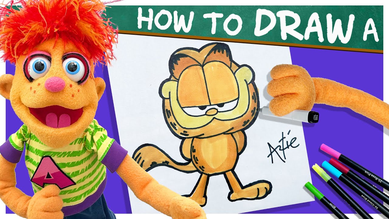 How To Draw Garfield | Art Tutorial for Kids | Artie's Show - YouTube