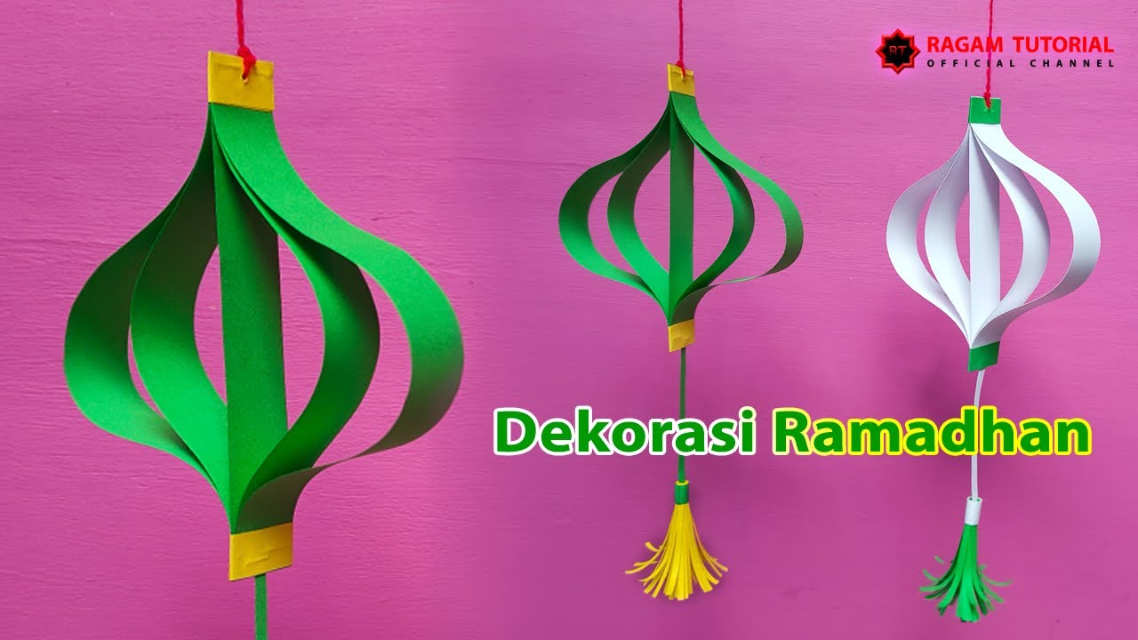 Membuat Dekorasi Bulan Ramadhan / Dekorasi Idul Fitri dari Kertas ...